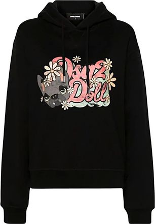 Dsquared2 Femme, Sweatshirts et sweats &agrave; capuche, Noir, Taille: 42 FR Felpa