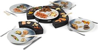 Princess 103070 Dinner4all Circle - 4 einzelne Grillplatten - 4 x 250 W Inklusive Spatel Schwarz