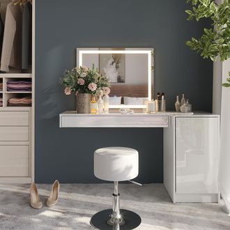 Vicco Schminktisch Sherry, Wei&szlig;, 100 cm 4 Teile