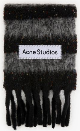 Acne Studios Echarpe &agrave; rayures en laine et soie m&eacute;lang&eacute;es