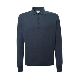 Malo Polo &agrave; manches longues et volants - Homme - Tops - Bleu - Taille: L