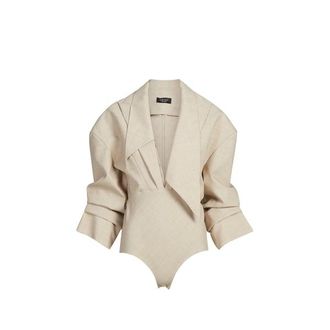 A.W.A.K.E. Body ajust&eacute; avec empi&egrave;cement col chemise