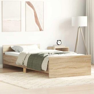 vidaXL Bettgestell ohne Matratze Sonoma-Eiche 100x200 cm Holzwerkstoff Vidaxl