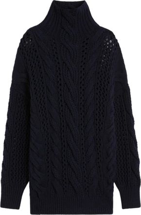 Sportmax pull en maille torsadée à détails doeillets CALCO - Bleu