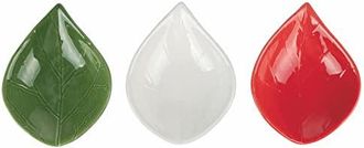 Villa D'Este Home Tivoli Löffelablage Blatt Set 3 Stück aus festem Dolomit L 16,2 cm