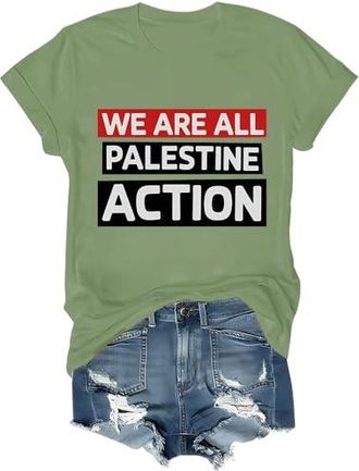 Generic We are All Palestine Action Shirt Unisexe, Vert, 3XL