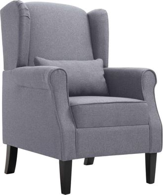 vidaXL Fauteuil gris fonc&eacute; tissu Vidaxl