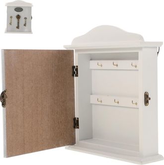 Artibetter Schlüsselkasten Holz Wandmontage Europäischer Vintage Stil Schlüsselhalter Aufbewahrung Box mit Haken für Schlüssel Schmuck Eingangsbereich Wohnzimmer