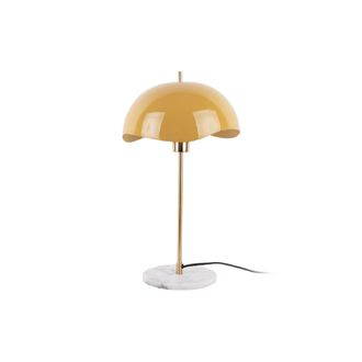 Leitmotiv Tischlampe Waved Dome - Gelb - 30x30x56cm - Rund - Eisen - Tischleuchte Wohnzimmer & Schlafzimmer - Tischlampen modern