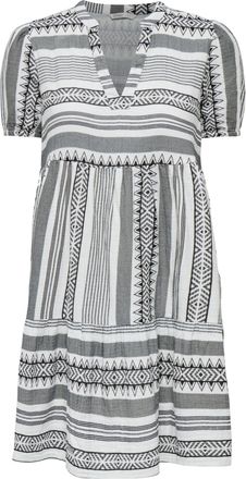 Only Damen ONLNORA S/S Loose Dress PTM Sommerkleid, Black/AOP:New Partisan, S