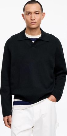 Arket Poloshirt Aus Baumwolle Und Seide -Blau