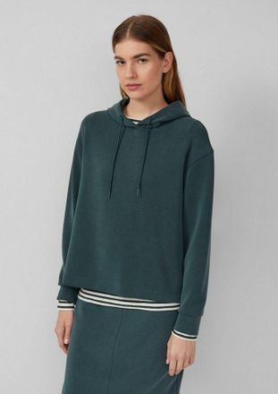 s.Oliver Sweatshirt Sweatshirt Scuba-Hoodie mit Seitenschlitzen