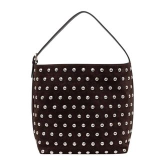 Liviana Conti Besetzte Wildleder-Umh&auml;ngetasche - - Bags - Damen - Braun - ONE SIZE