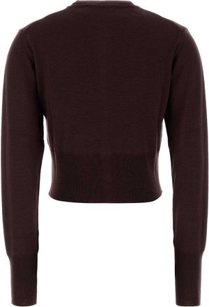 Vivienne Westwood Womens Aubergine Wool Bea Cardigan Aw26darkmahogany Exterior: Maglieria Sweater
