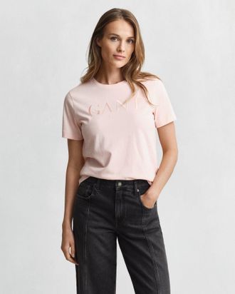GANT Damen Tonal Graphic T-Shirt (XXXL) APRICOT Rosa