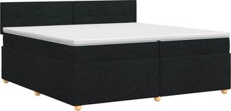 vidaXL Letto Box Spring Con Materasso Nero 200 X 200 Cm Tessuto Vidaxl