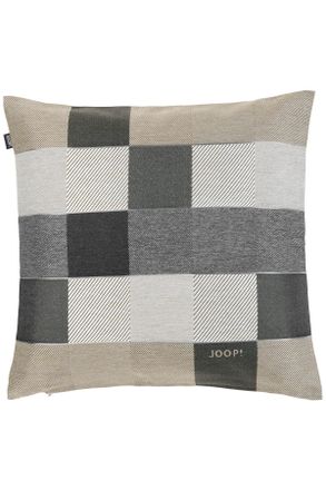 Joop Kissenh&uuml;lle Mosaic, Anthrazit, Braun, Grau, Textil, Karo, 40x40 cm, hochwertige Qualit&auml;t, Wohntextilien, Bez&uuml;ge, Kissenbez&uuml;ge
