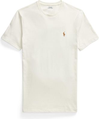 Ralph Lauren Leichtes T-Shirt aus Baumwolle mit Logo-Stickerei, Custom Slim Fit in