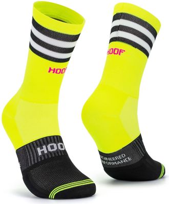 Hoff Laufsocken Herren & Damen - Ultralight, Gepolstert & Blasenfrei - Atmungsaktive Sportsocken für Marathon, Triathlon & Wettkampf - Elite Pro Yellow Fla