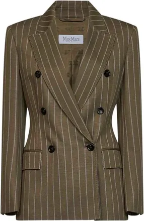 Max Mara Femme, Vestes, Vert, Taille: 38 FR Balta Blazer Double-Boutonn&eacute;