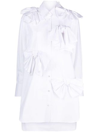 Viktor & Rolf robe-chemise &agrave; d&eacute;tail de noeud - Blanc