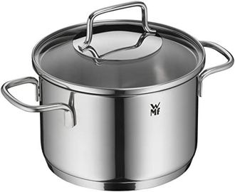 WMF Astoria Kochtopf klein 16cm, Glasdeckel, Fleischtopf Induktion 1,9l, Cromargan Edelstahl poliert, unbeschichtet