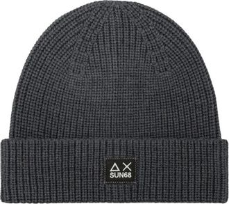 Sun 68 Rippstrick-Beanie aus Wollmischung - - Accessories - Herren - Grau - ONE SIZE