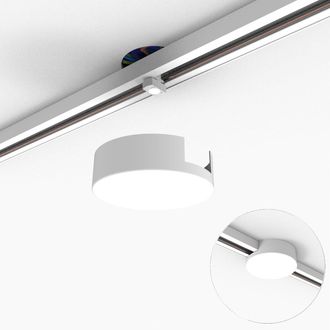 QAZQA Deckenplatte Schienensystem Komplettset I Spotlight I Deckenspot I Deckenstrahler I Strahler weiß rund 1-phasig - Iconic I Wohnzimmer I Schlafzimmer -