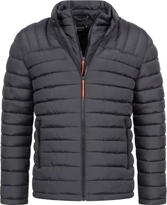 Indicode Hommes INNash Quilted Jacket | Veste matelassée aspect doudoune Dk Grey S