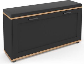 IDMarket Idmarket - Banc dentrée vito avec coussin et rangement chaussures noir 100 cm