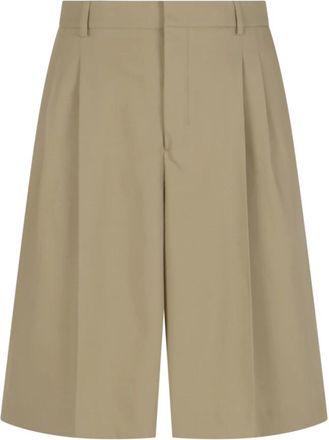 Ami Homme, Shorts, Beige, Taille: W38 Bermuda Large Taille Basse avec Deux Plis