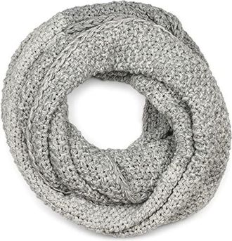 styleBREAKER Echarpe femme tricotée en boucle 2 couleurs avec dégradé de couleurs, motif grain de riz, chaude écharpe tricotée hiver 01018165, couleur:Gris clair-g