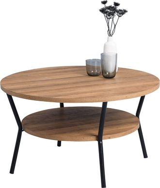 M2 Kollektion Aurora Couchtisch, MDF, braun, Durchmesser 80cm, H&ouml;he 45cm
