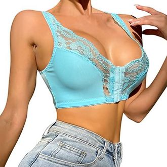 Generic Soutien-gorge sexy en dentelle sans fil pour femme Taille S 6XL Grande taille 2026, bleu, 5XL