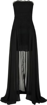 Blumarine Femme, Robes, Noir, Taille: 38 FR Robe de Soir&eacute;e Superpos&eacute;e Sans Bretelles