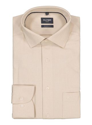 Olymp Herren Hemd beige Baumwolle