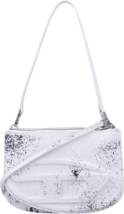 Diesel Femme, Sacs, Blanc, Taille: ONE Size Sac bandouli&egrave;re effet vieilli avec logo en relief