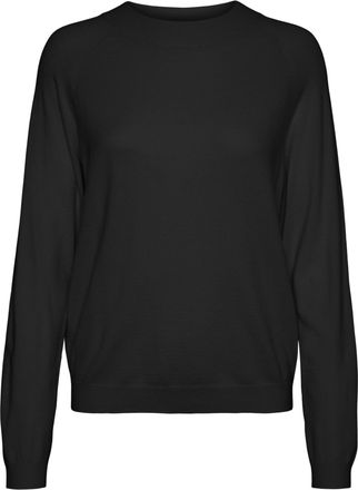 Vero Moda Damen VMHAPPINESS LS Raglan Pullove GA Boo REP Strickpullover, Black, XS