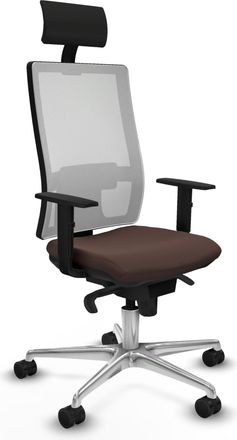 Piqueras y Crespo Schreibtischstuhl mit hoher R&uuml;ckenlehne und 1D-Armlehnen, h&ouml;henverstellbare Lendenwirbelst&uuml;tze und festes Kopfteil, ausgestattet mit 5 Positionen, Wei