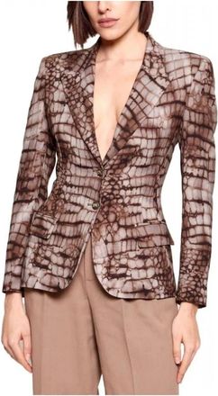 Elisabetta Franchi Femme, Vestes, Brun, Taille: 42 FR Blazer Monopetto