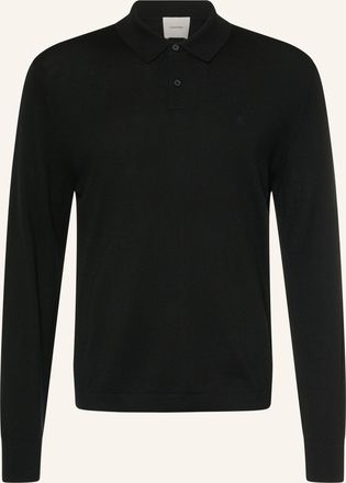 Calvin Klein Strick-Poloshirt schwarz