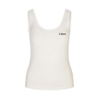 Chlo&eacute; Logo Tank Top - - Tops - Damen - Wei&szlig; - L