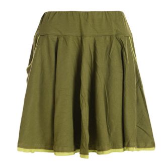 vishes Alternative Bekleidung - einfarbiger kurzer Damen-Rock Mini-Rock Tanz-Rock Baumwollrock Olive 38