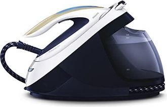 Philips PerfectCare Elite Dampfb&uuml;geleisen f&uuml;r mittlere Familienkorbladungen, mit OptimalTEMP: kein Stoffbrand garantiert, 6,7 bar, 470 g Dampfboost, Navy - GC