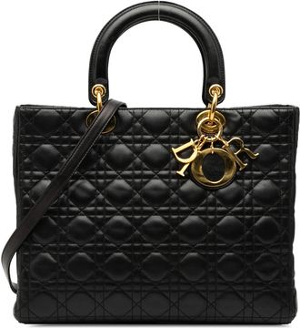 Dior Hobo Bags - Large Lambskin Cannage Lady Dior - Gr. unisize - in Schwarz - f&uuml;r Damen