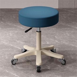 Generic Hocker H&ouml;henverstellbar Mit Fu&szlig;st&uuml;tze &middot; Drehhocker 360&deg; Drehbar &middot; B&uuml;rohocker & Friseurhocker &middot; Rollhocker Mit R&uuml;ckenlehne Aus PU-Leder &middot; Arbeitshocker