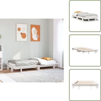 vidaXL Massivholzbett ohne Matratze Wei&szlig; 90x190 cm Kiefernholz - Bettgestell - Bettgestelle - Bett - Betten