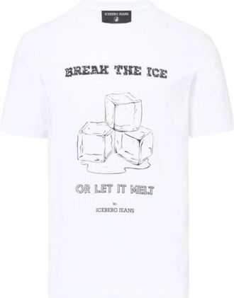 Iceberg Homme, Tops, Blanc, Taille: L F024-P400 T-Shirt Manches Courtes