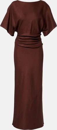 Staud Midikleid Amelie aus einem Leinengemisch