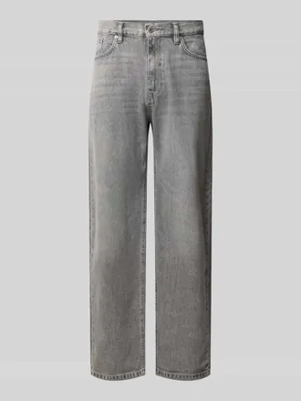 Review Straight Fit Jeans aus reiner Baumwolle im Used-Look